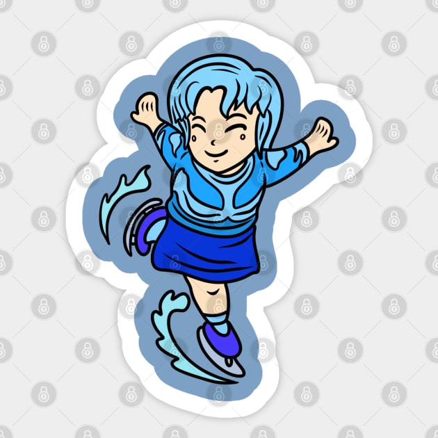 Chibi Figure Skating Girl Figure Skating Sticker Teepublic